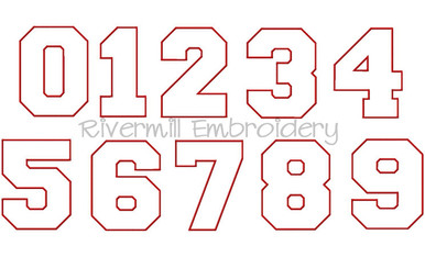 Jumbo XL Applique College Numbers Machine Embroidery Designs ...