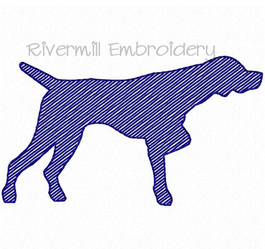 Small Sketch Style Pointer Dog Machine Embroidery Design - Rivermill ...