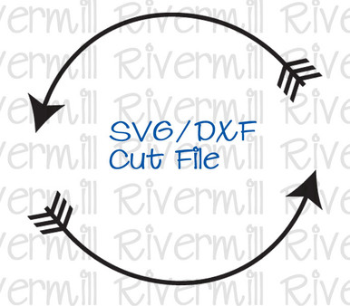 SVG DXF Circle Arrow Monogram Frame Cut File - Rivermill Embroidery