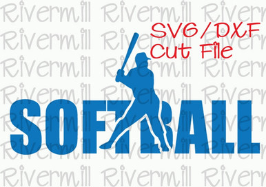 SVG DXF Softball Cut File - Rivermill Embroidery