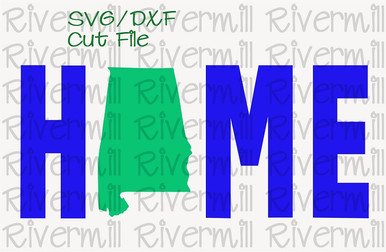 SVG DXF Alabama Home Cut File - Rivermill Embroidery