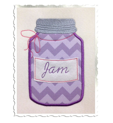 Applique Jam Jar Machine Embroidery Design - Rivermill Embroidery