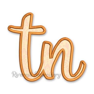 Applique Tennessee "tn" Machine Embroidery Design - Rivermill Embroidery