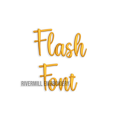 Flash Script Machine Embroidery Font Alphabet - Rivermill Embroidery