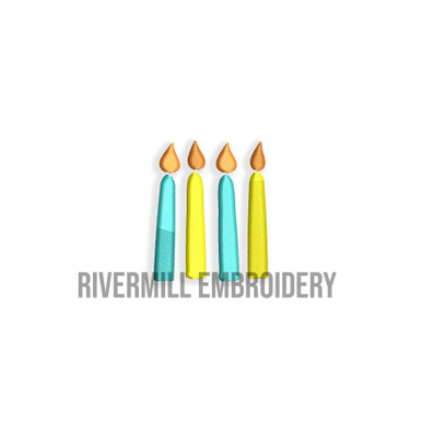 Mini Birthday Candles Machine Embroidery Design - Rivermill Embroidery