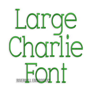 Large Charlie Machine Embroidery Font Alphabet - Rivermill Embroidery