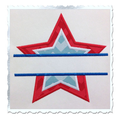 Applique Split Star Machine Embroidery Design - Rivermill Embroidery