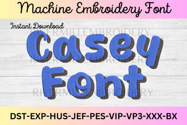 Casey Two Color Font Machine Embroidery Alphabet - Rivermill Embroidery