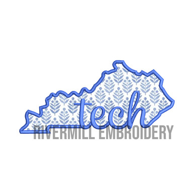 Applique Kentucky Tech Machine Embroidery Design - Rivermill Embroidery