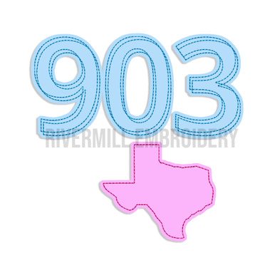 Raggy Applique Texas TX 903 Area Code Machine Embroidery Design ...