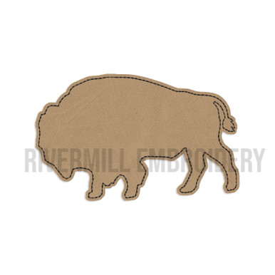 Raggy Applique Buffalo Silhouette Machine Embroidery Design - Rivermill ...