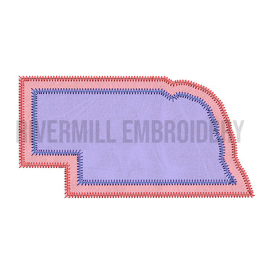 Zig Zag Double Applique State of Nebraska Machine Embroidery Design ...