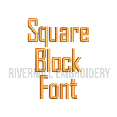 Square Block Embroidery Font - Rivermill Embroidery