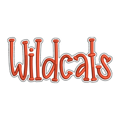 Wildcats with a Bean Stitch Outline Machine Embroidery Design ...