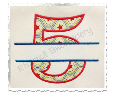 Split Applique Numbers Machine Embroidery Design - Rivermill Embroidery