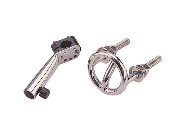 Rail Mounted Flag Pole Socket and Transom Mount Ski Tow