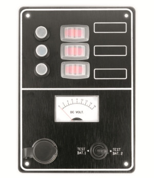 3-Gang Switch Panel with Cigarette Lighter Socket and Voltmeter