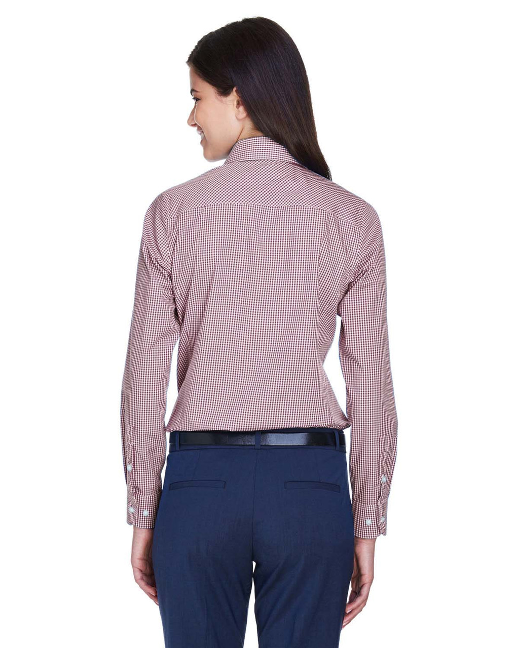 Devon & Jones D640W Ladies' Crown Woven Collection™ Gingham Check ...