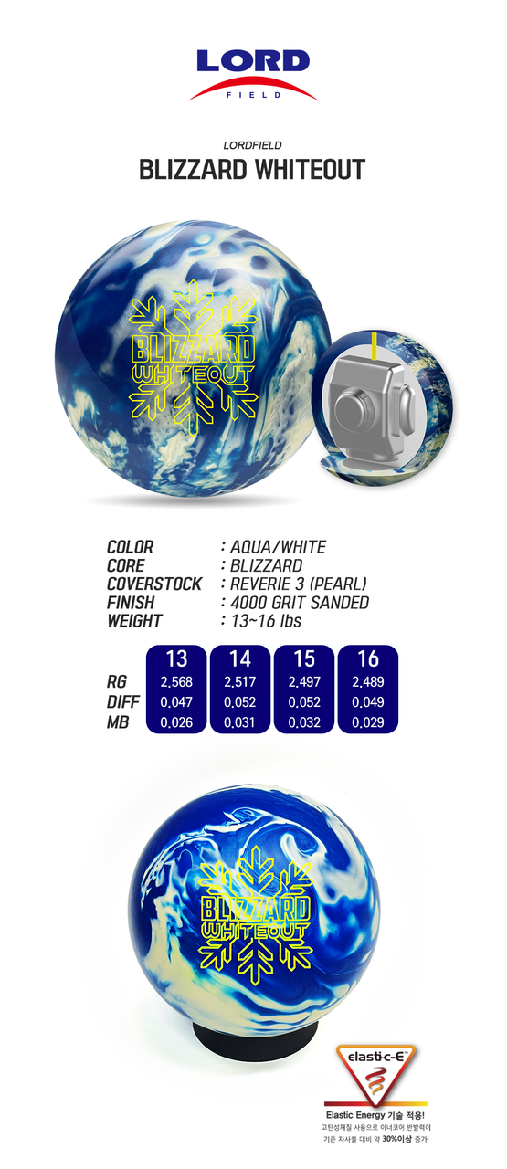 Lord Field Blizzard Whiteout Bowling Ball - 123Bowl