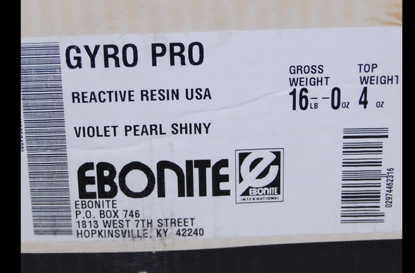Ebonite Gyro Pro Purple Pearl Bowling Ball - 123Bowl