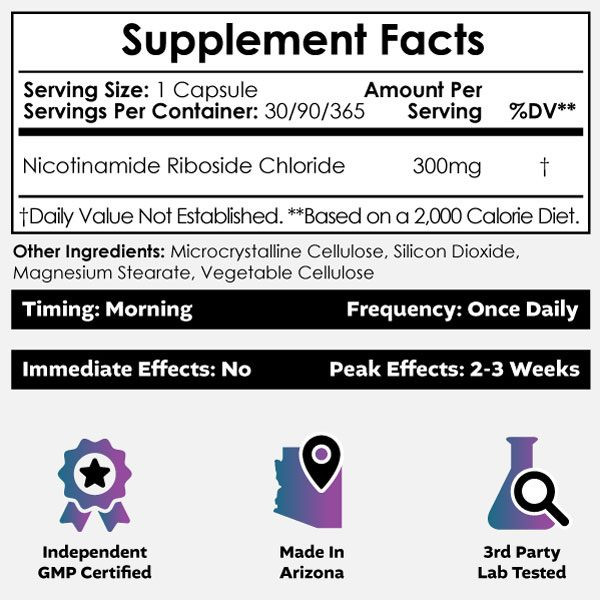Nicotinamide Riboside Capsules | 300mg | NAD+ Precursor