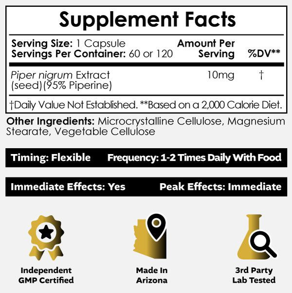 Buy Piperine Capsules | Piperine Benefits and Reviews