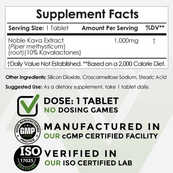 Buy Noble Kava Tablets | 1000mg | Kava Benefits and Reviews