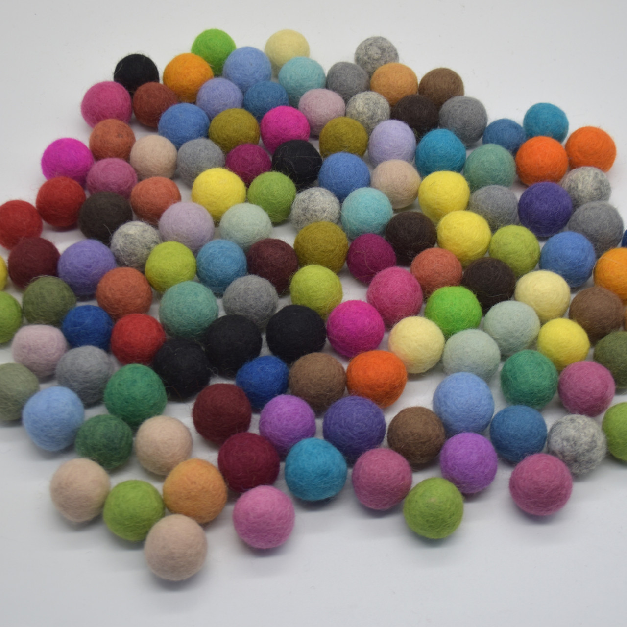 100% Wool Felt Balls - 2.5cm - 100 Count - Assorted Swirl Felt Balls ...