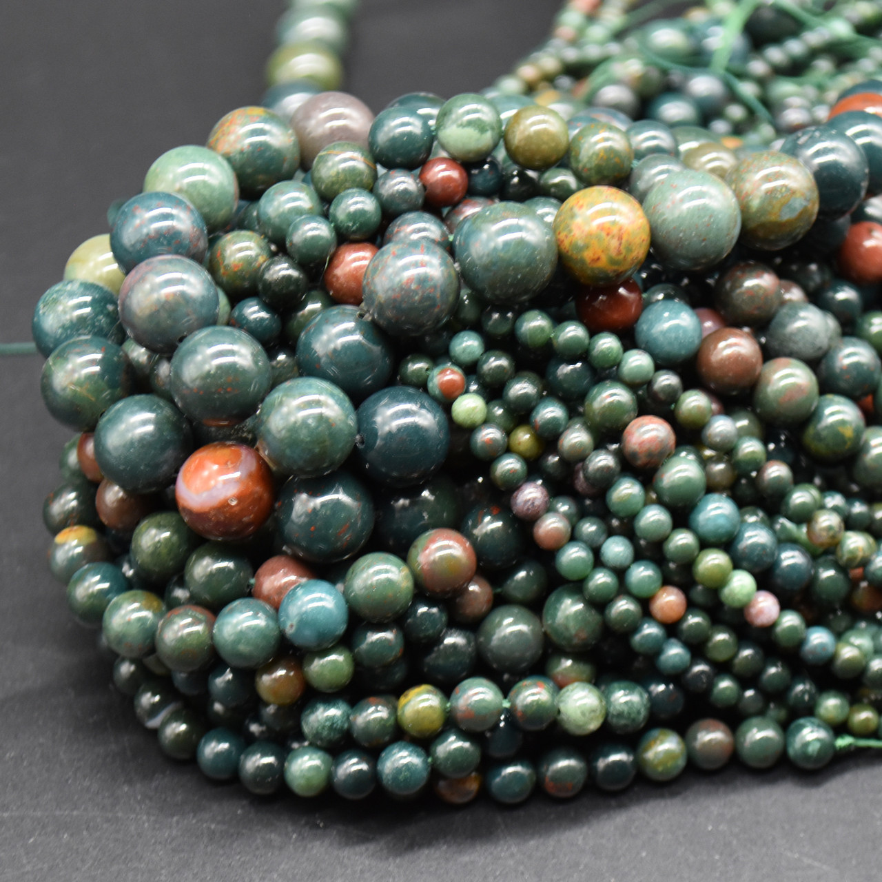 High Quality Grade A Natural Bloodstone Semi-precious Gemstone Round ...