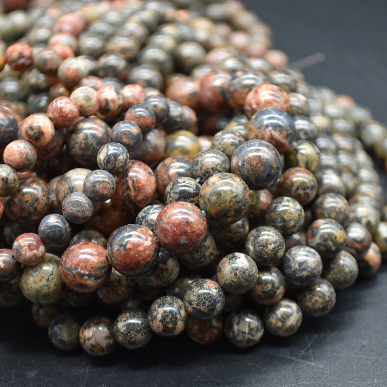 Semi-Precious Gemstone Dalmatian Jasper Round Beads 4mm, 6mm, 8mm, 10mm