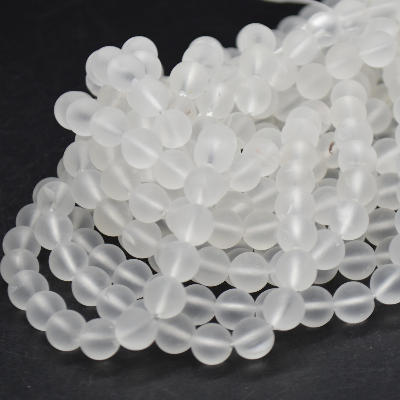 High Quality Grade A Natural Clear Quartz Frosted / Matte Semi-precious ...