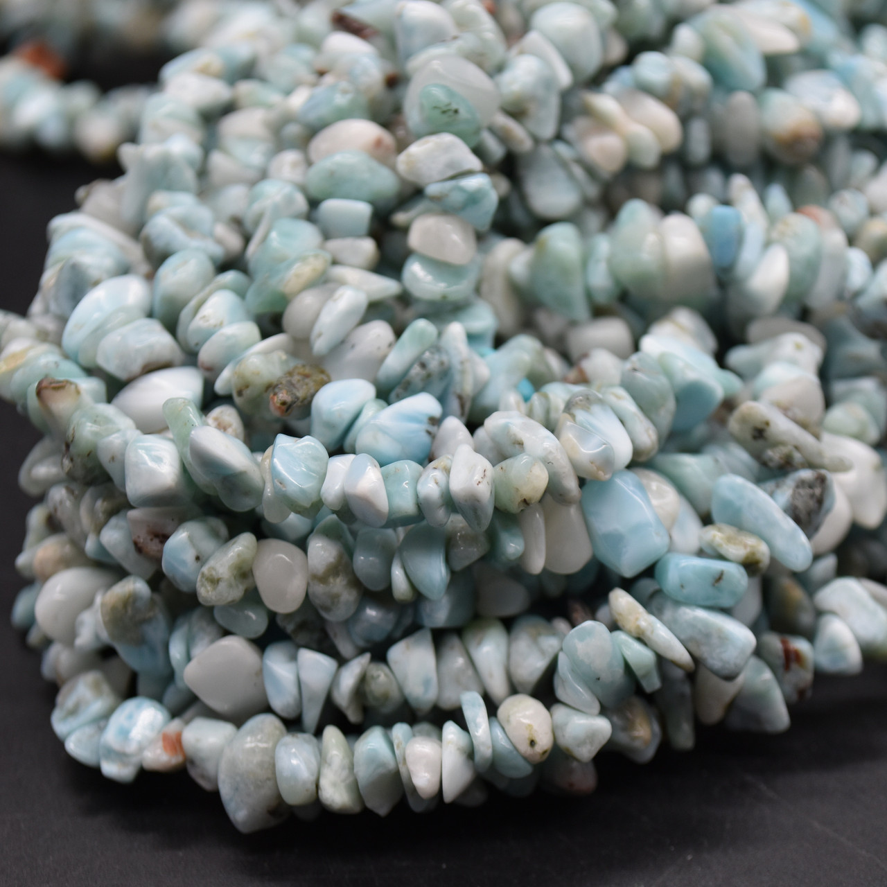 High Quality Grade A Natural Larimar Semi-precious Gemstone Round Beads ...