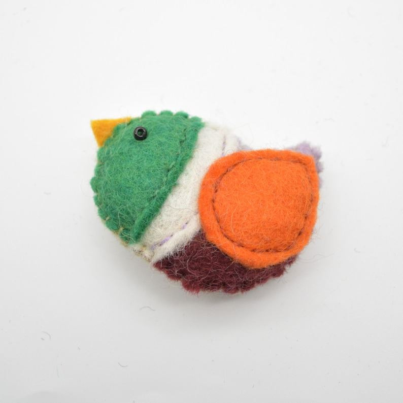 100% Wool Felt Birds - 8 assorted felt birds - OrientalDirect.co.uk