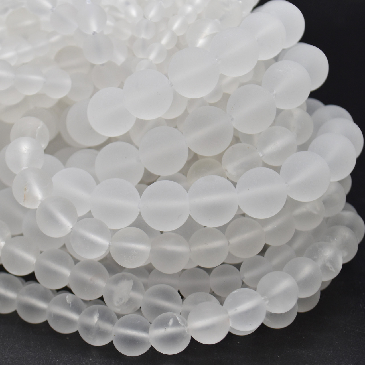 High Quality Grade A Natural Clear Quartz Frosted / Matte Semi-precious ...