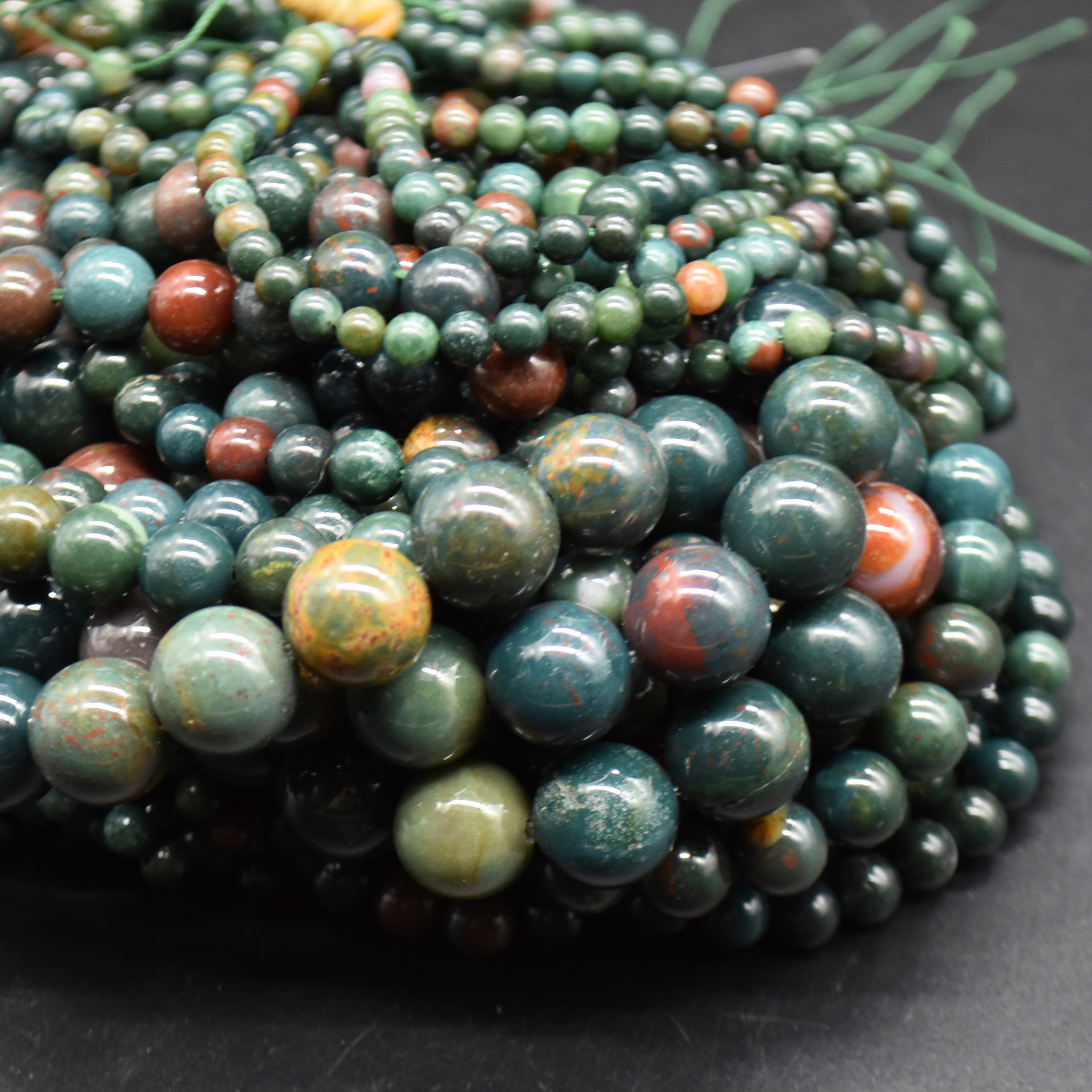 High Quality Grade A Natural Bloodstone Semi-precious Gemstone Round ...
