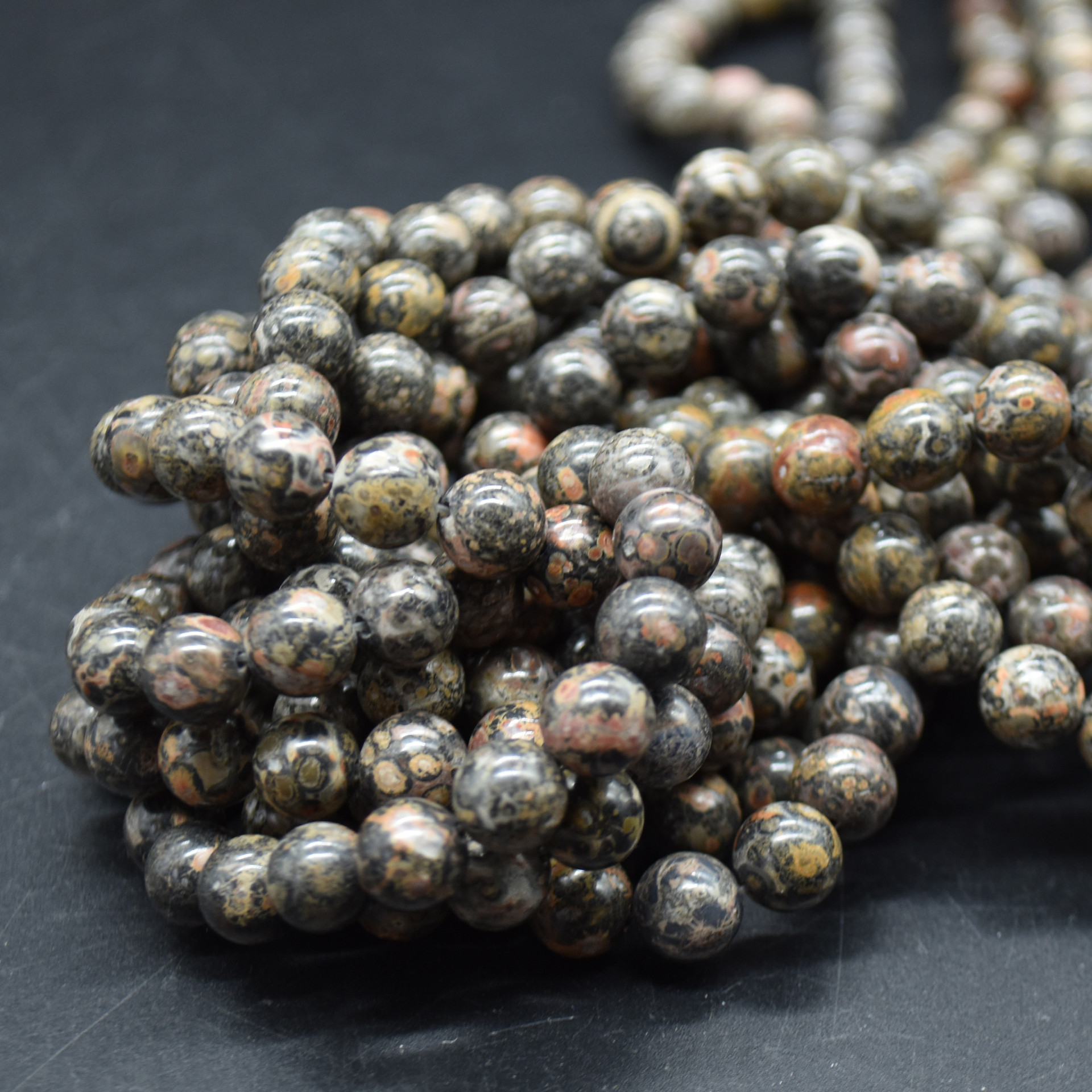 Semi-Precious Gemstone Dalmatian Jasper Round Beads 4mm, 6mm, 8mm, 10mm