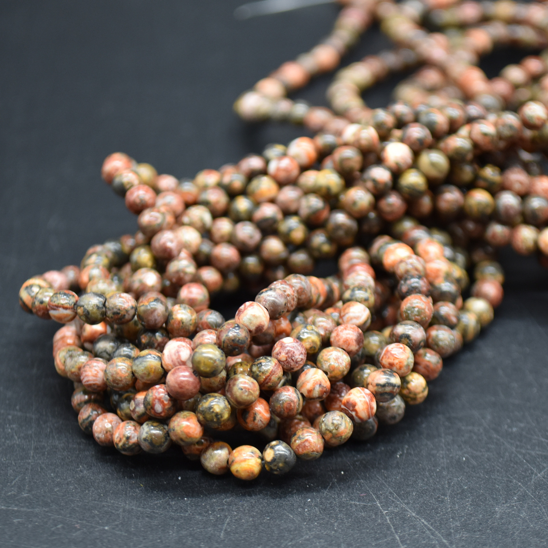 Semi-Precious Gemstone Dalmatian Jasper Round Beads 4mm, 6mm, 8mm, 10mm