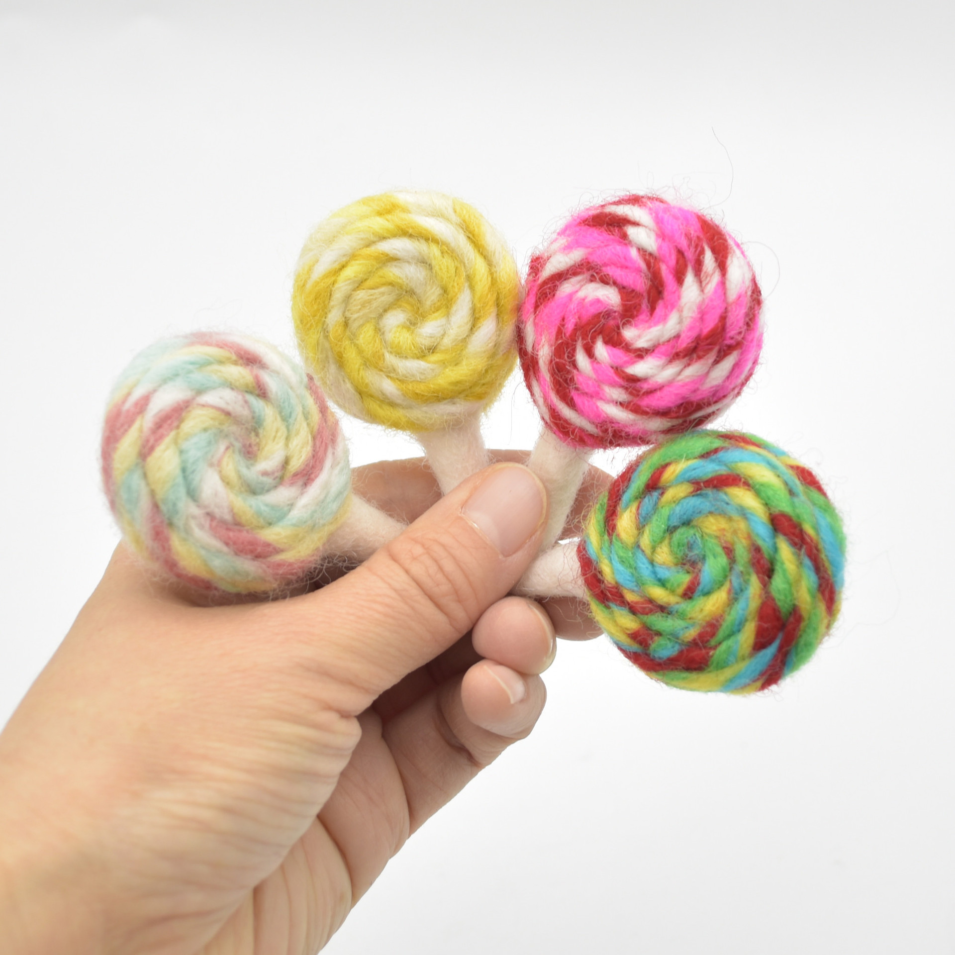 Felt Swirl Lollipops - 4 Assorted Lollipops - approx 6.5cm - 7cm x 4cm ...