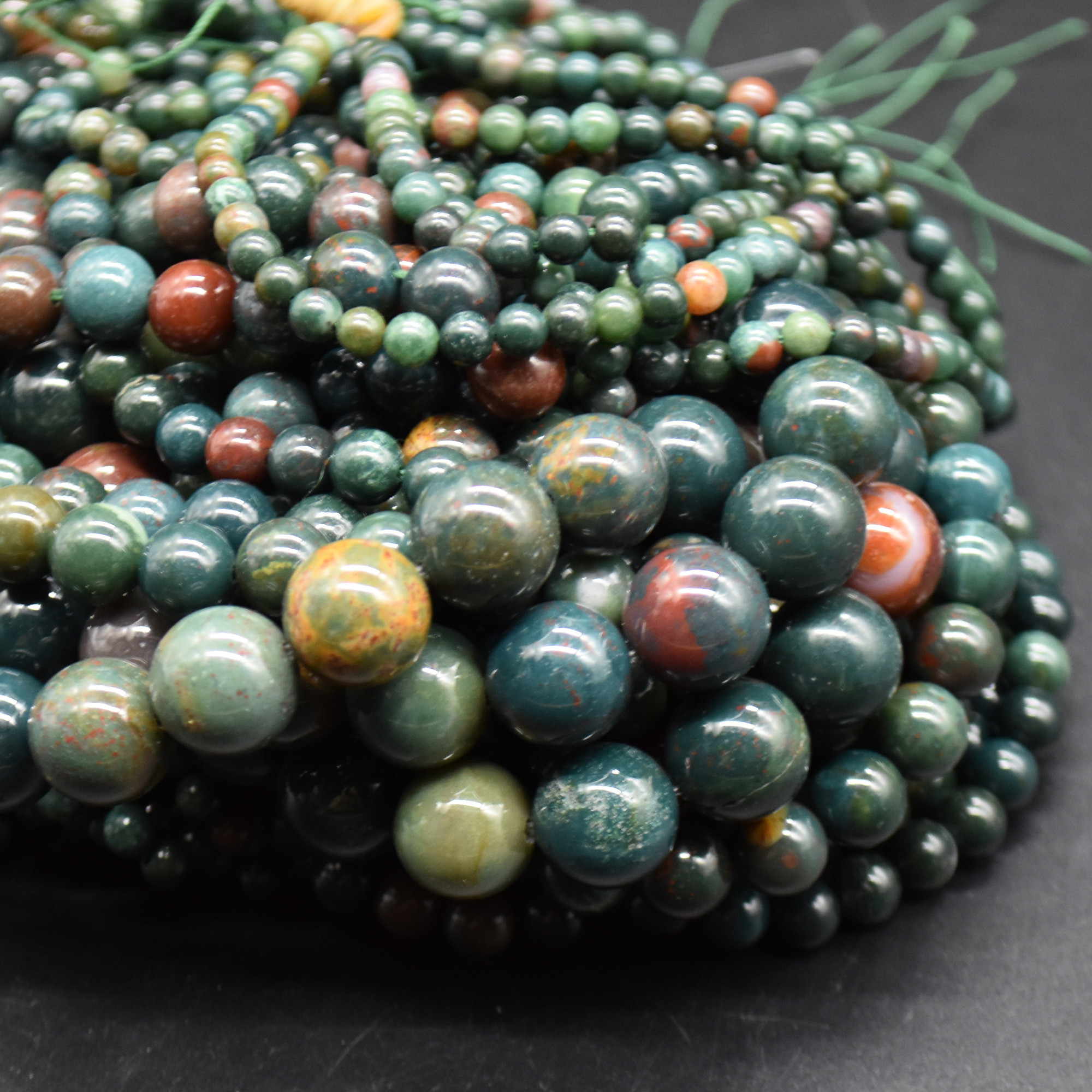 High Quality Grade A Natural Bloodstone Semi-precious Gemstone Round ...