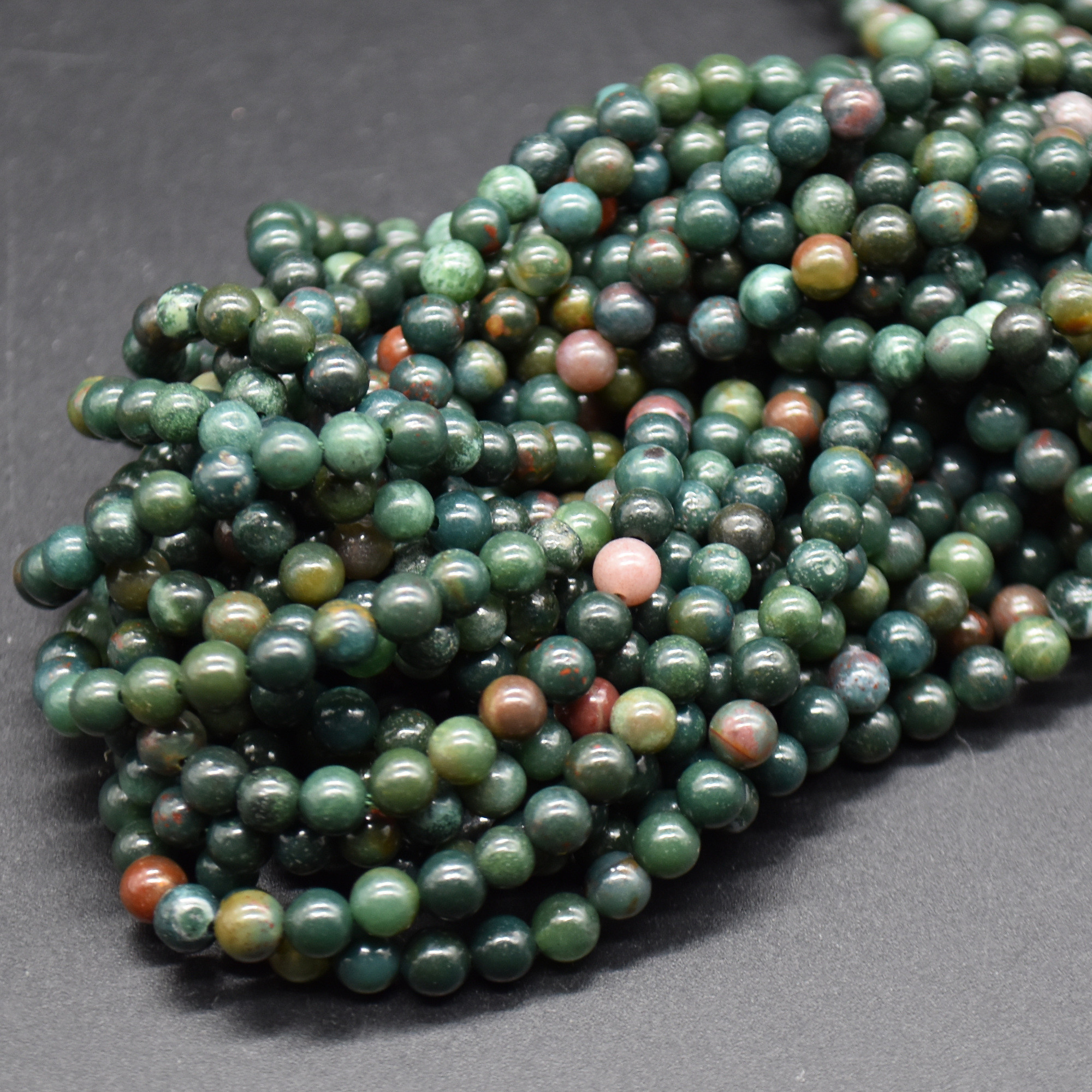 High Quality Grade A Natural Bloodstone Semi-precious Gemstone Round ...