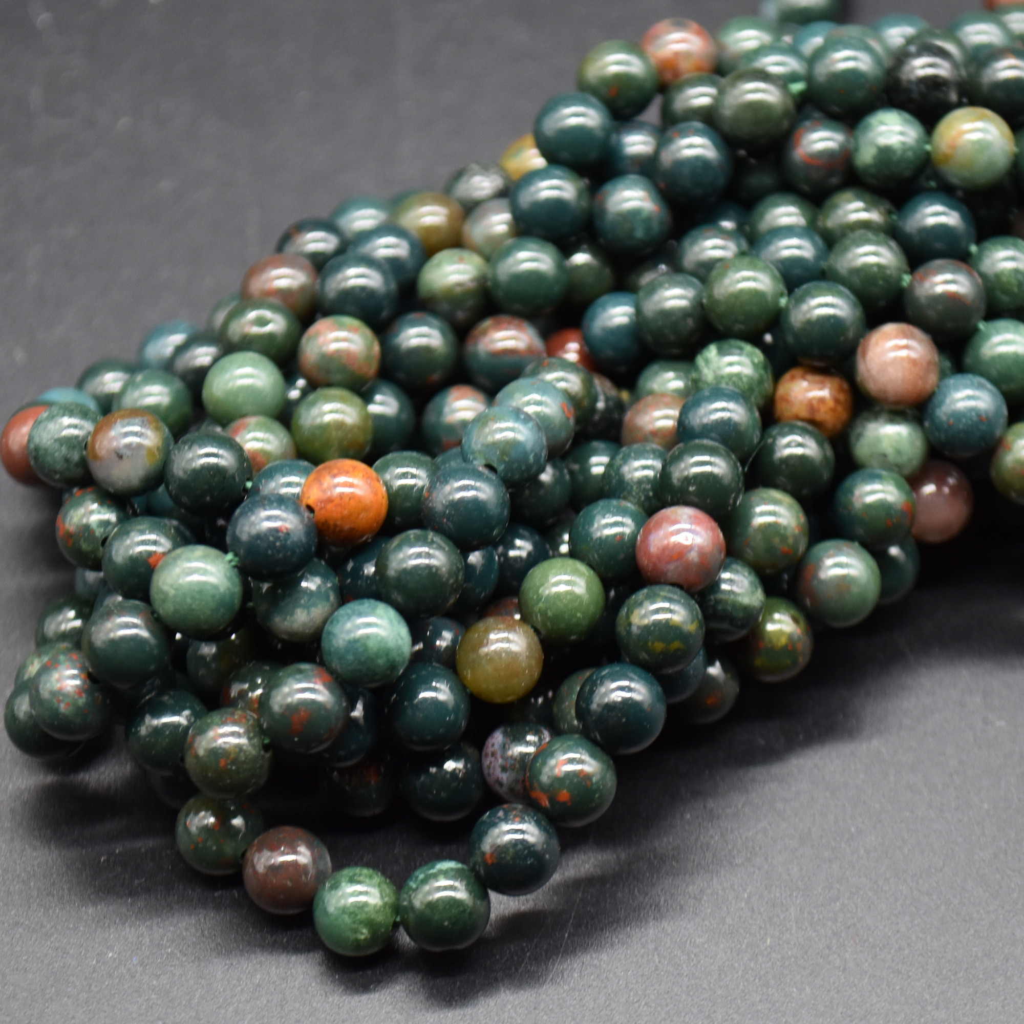 High Quality Grade A Natural Bloodstone Semi-precious Gemstone Round ...