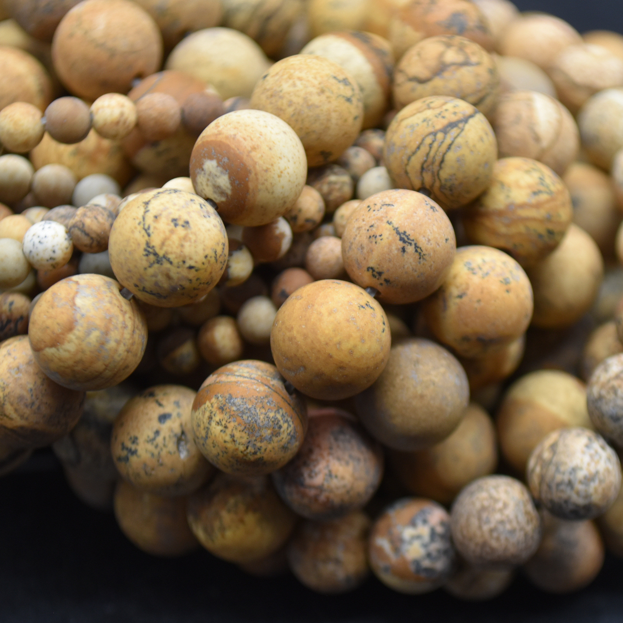 Semi-Precious Gemstone Picture Jasper Round Beads 4mm, 6mm, 8mm, 10mm