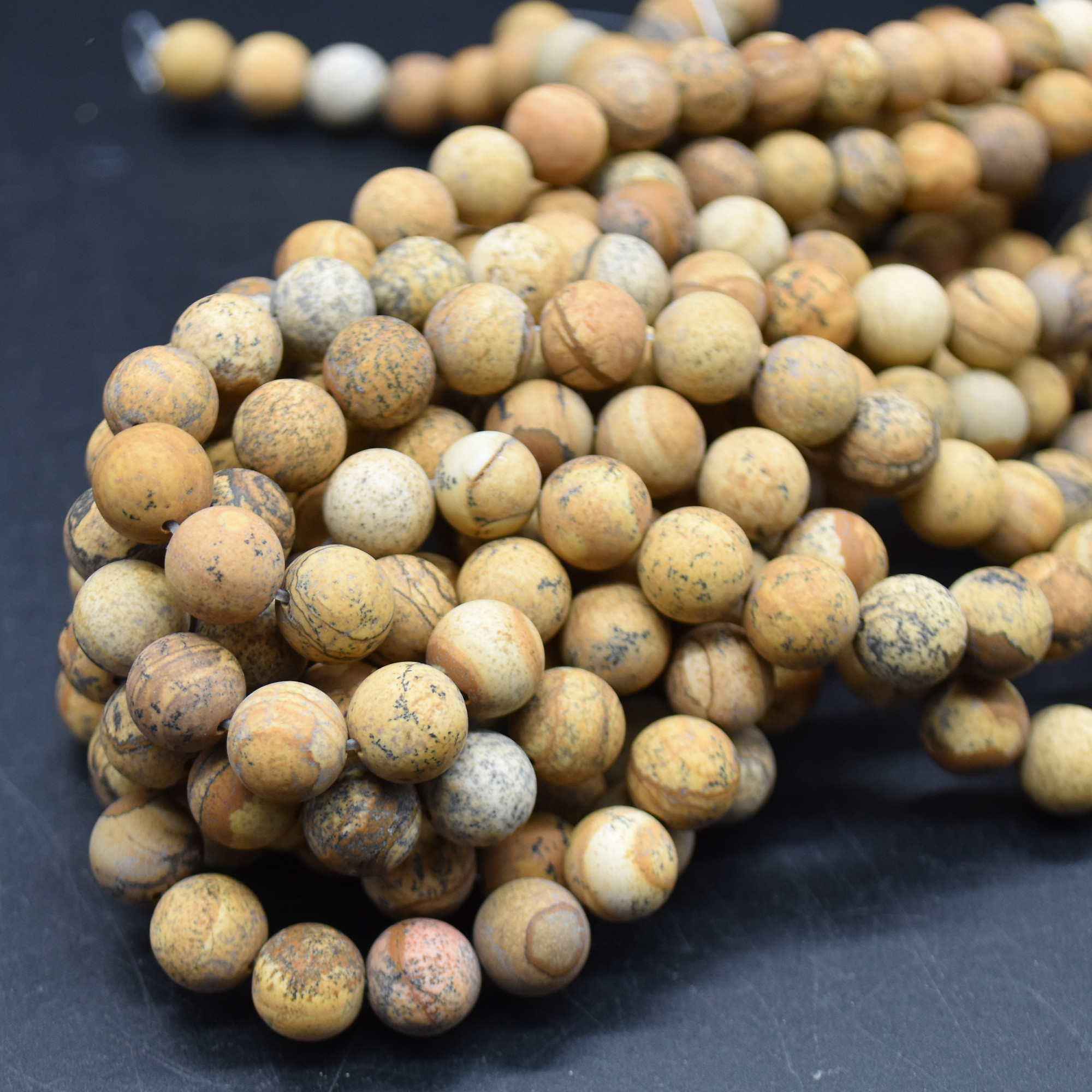 Semi-Precious Gemstone Picture Jasper Round Beads 4mm, 6mm, 8mm, 10mm