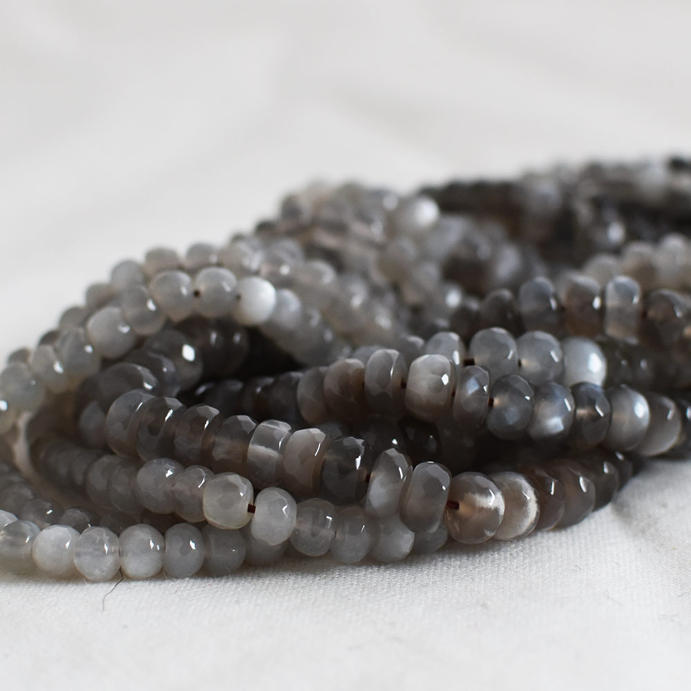 High Quality Grade A Natural Grey Moonstone Gemstone Round Beads 4, 6 ...