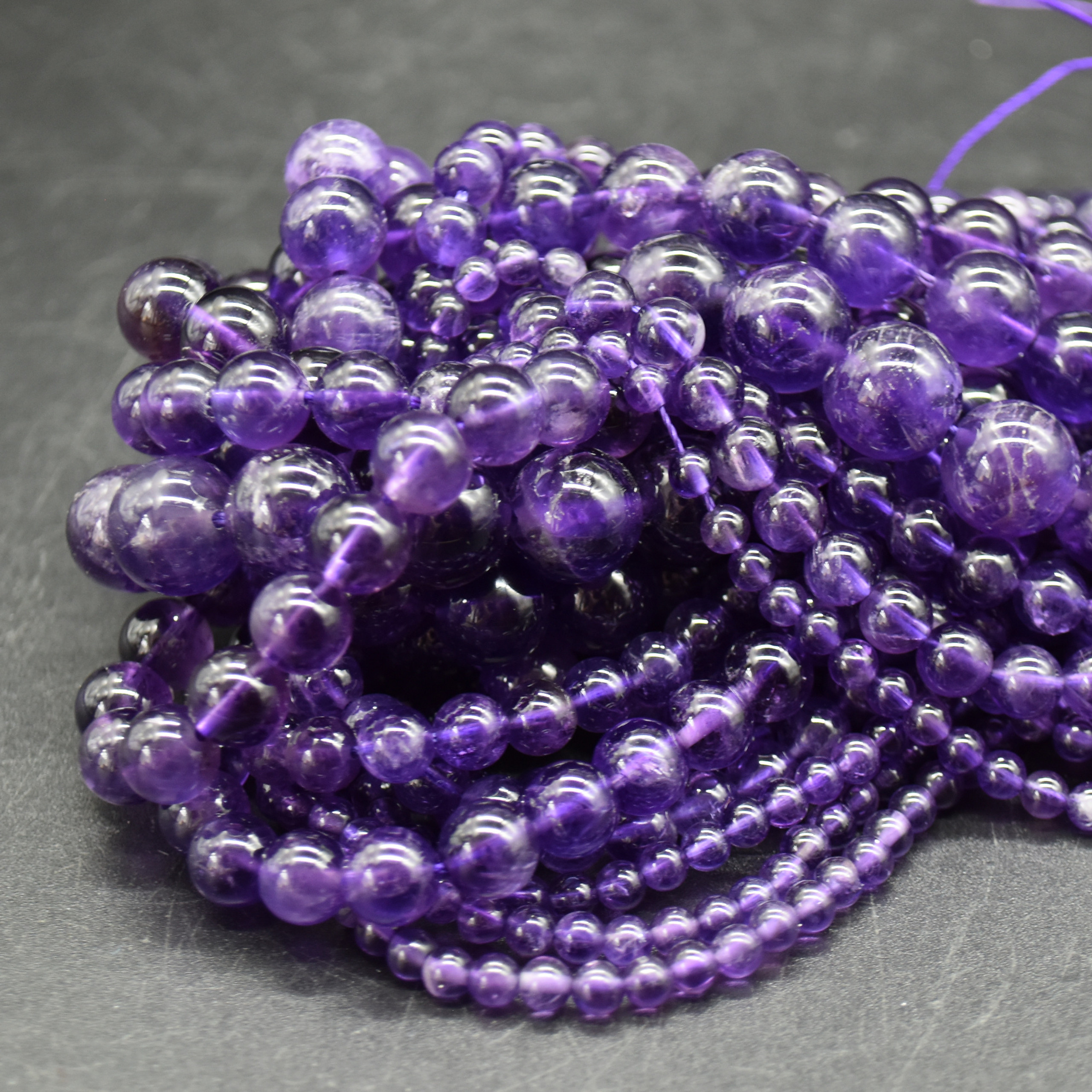 Semi-Precious Gemstone Amethyst Round Beads 4mm, 6mm, 8mm, 10mm sizes ...