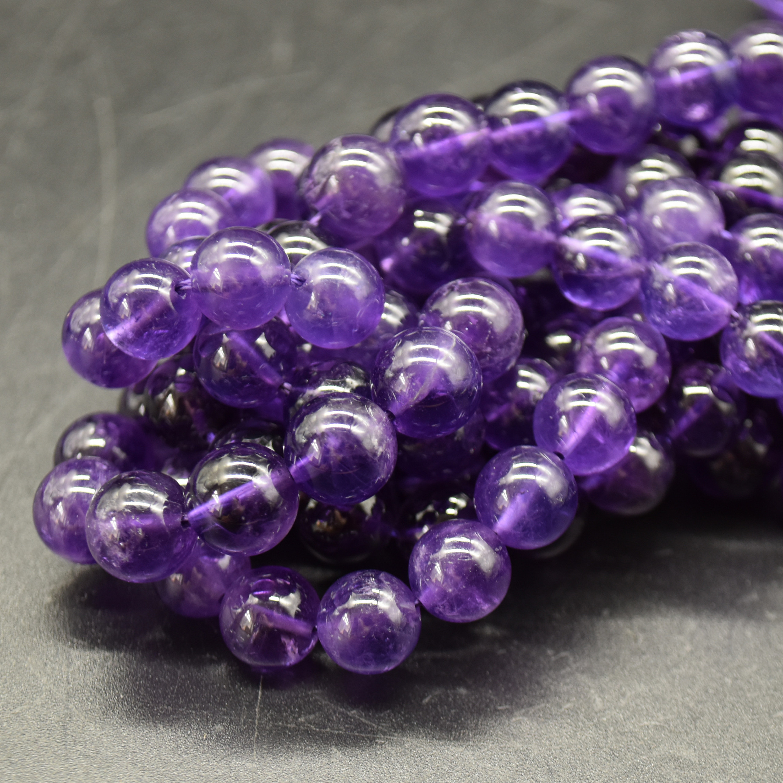 Semi-Precious Gemstone Amethyst Round Beads 4mm, 6mm, 8mm, 10mm sizes ...