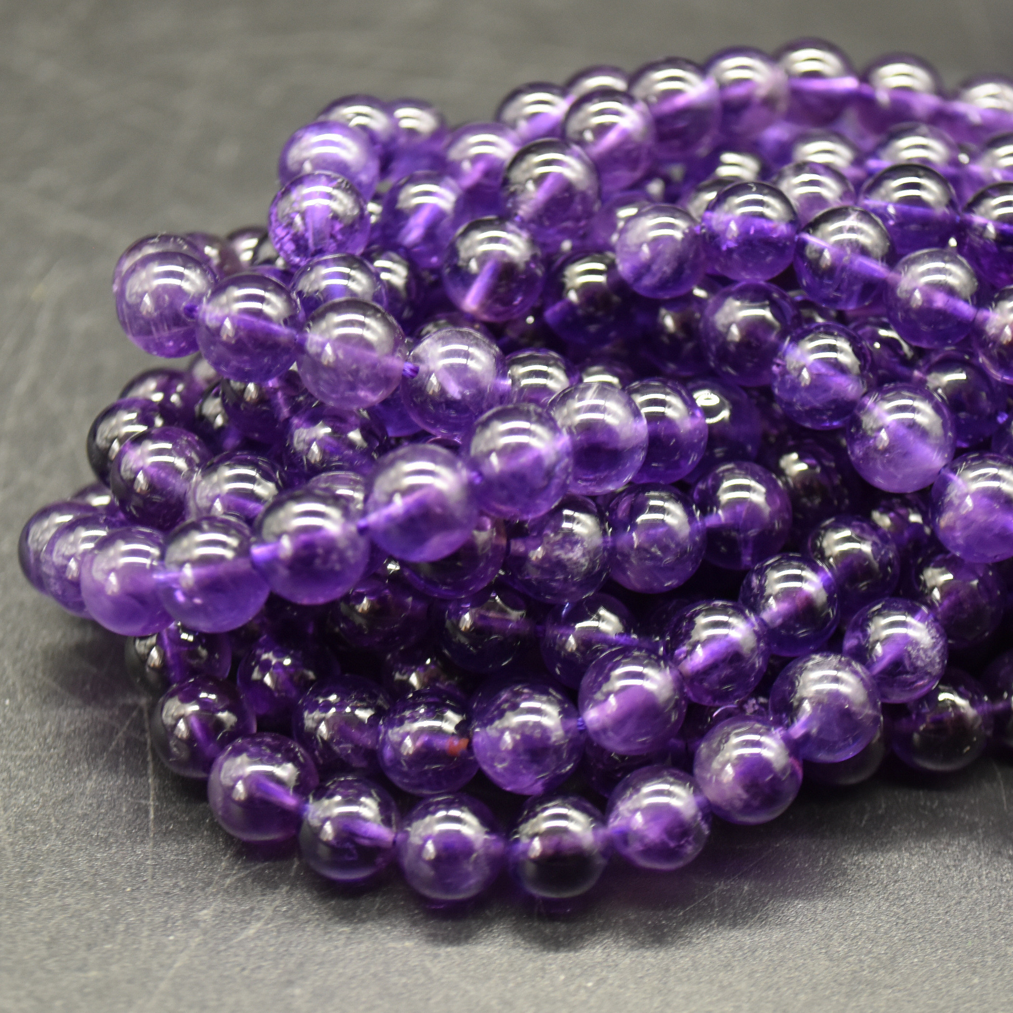 Semi-Precious Gemstone Amethyst Round Beads 4mm, 6mm, 8mm, 10mm sizes ...