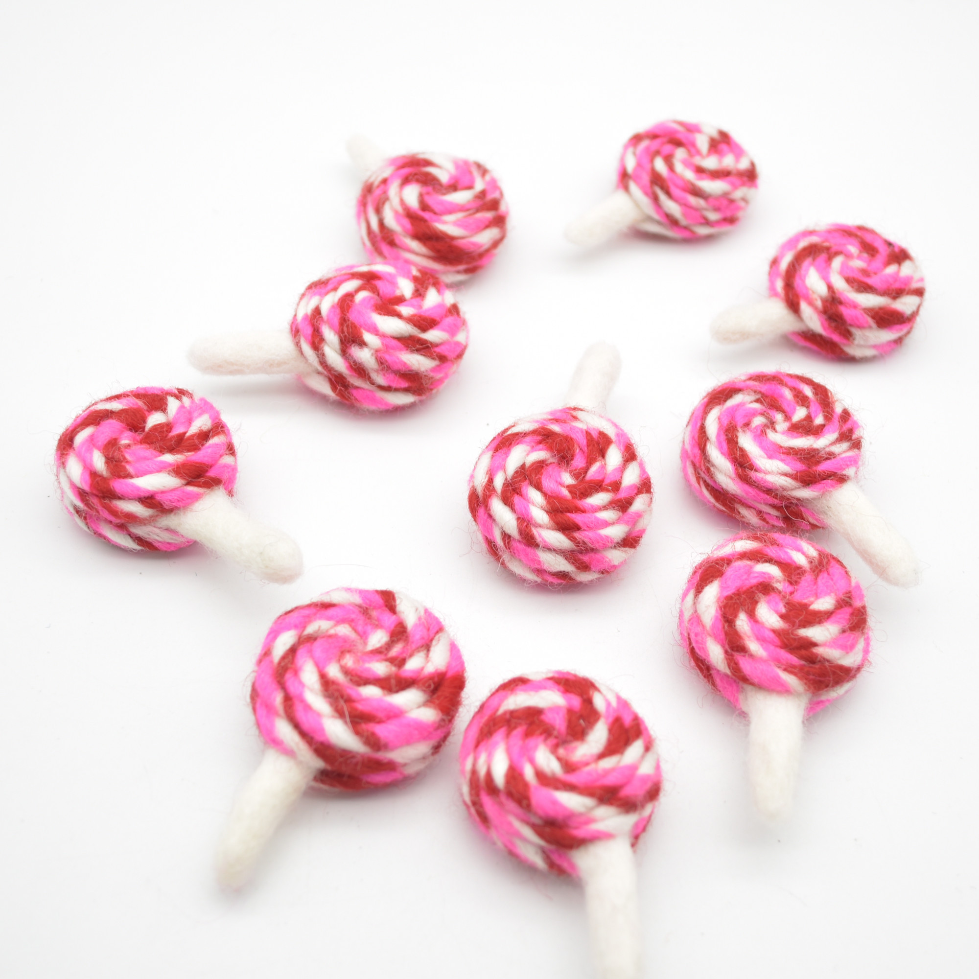 Felt Swirl Lollipops - 4 Assorted Lollipops - approx 6.5cm - 7cm x 4cm ...