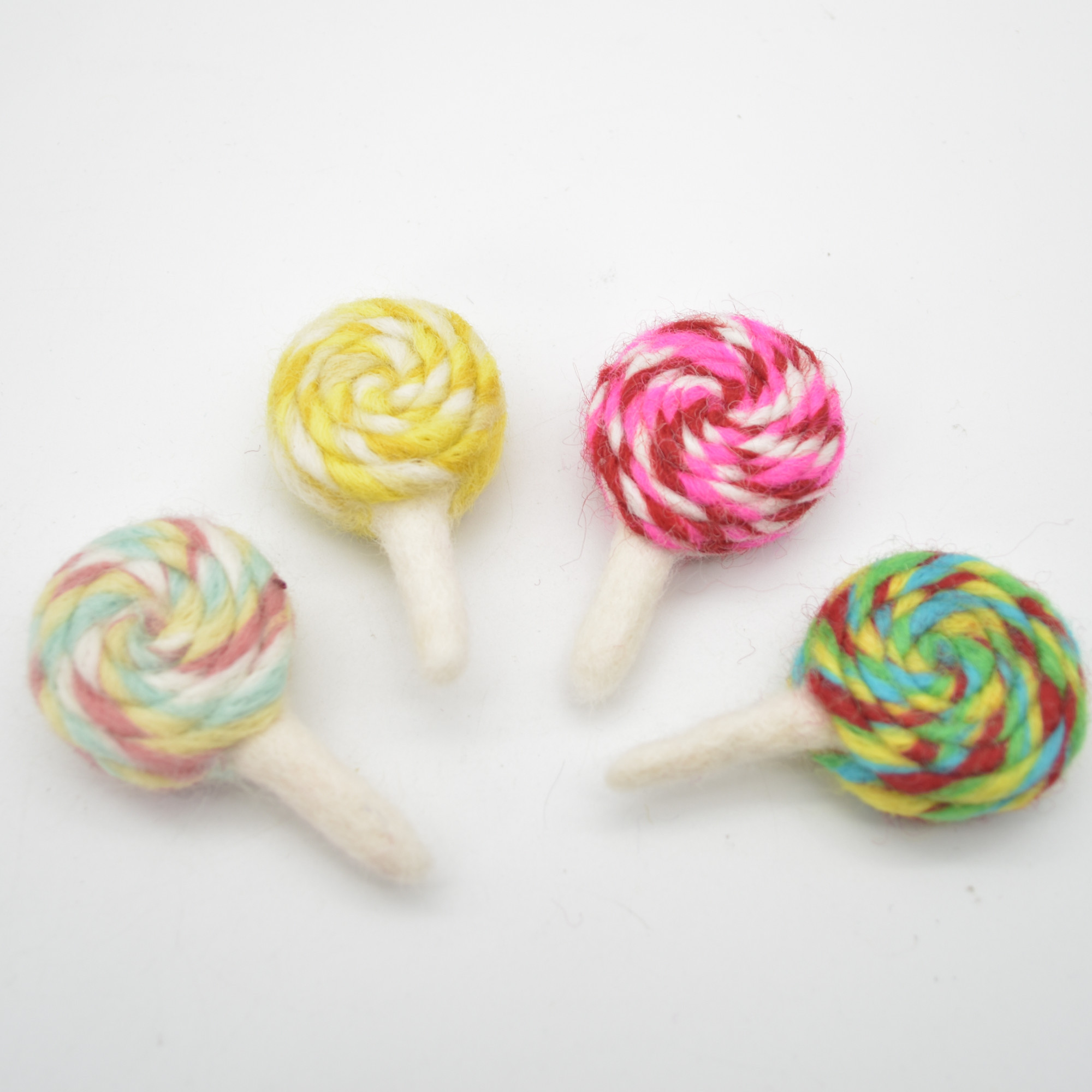 Felt Swirl Lollipops - 4 Assorted Lollipops - approx 6.5cm - 7cm x 4cm ...