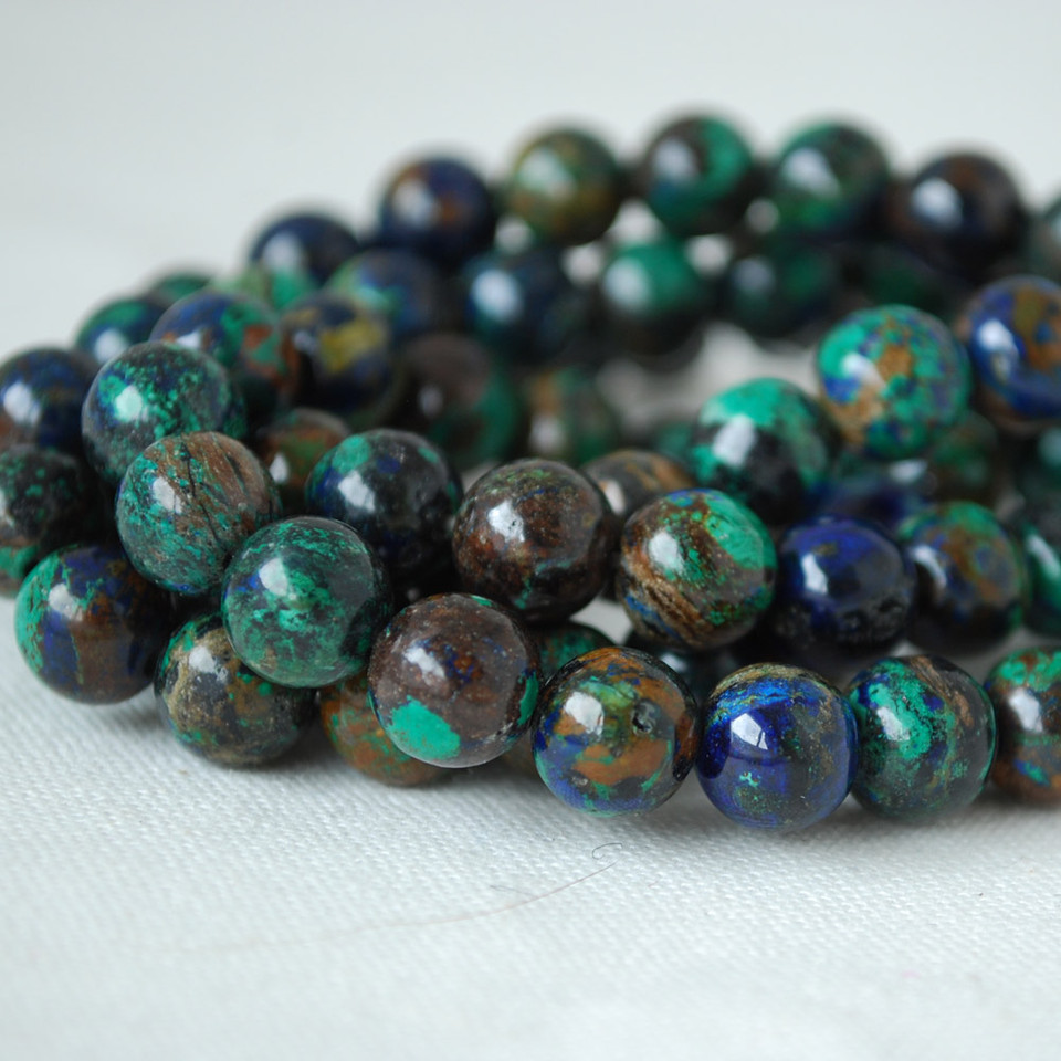High Quality Grade A Natural Larimar Semi-precious Gemstone Round Beads ...